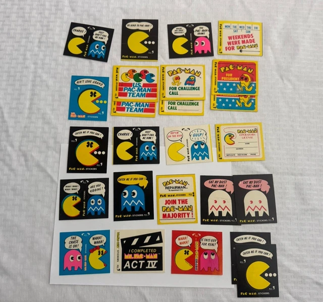 VINTAGE 1980 PAC-MAN Fleer Sticker Cards Lot Of 25 And 45 Rub Off Cards ...