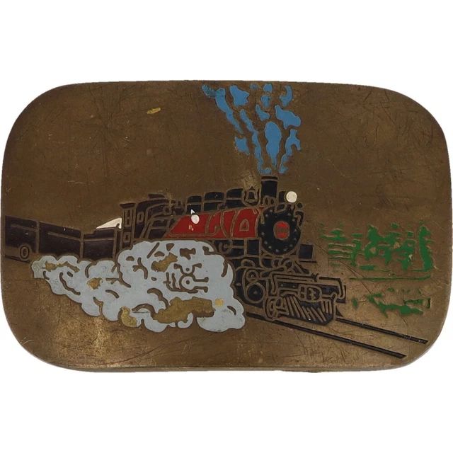 BRASS RAILROAD TRAIN Locomotive Steam Engine Railway 1970s Vintage Belt Buckle £24.07 - PicClick UK