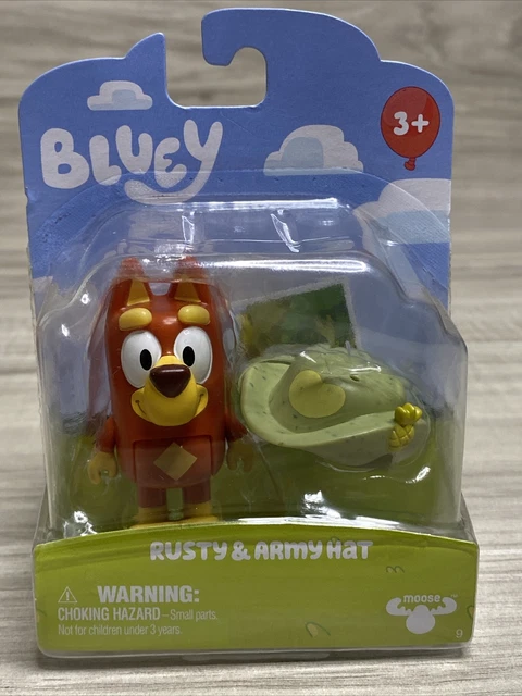 BLUEY RUSTY FIGURE & Army Hat Story Starters Pack W/Accessory - Brand ...