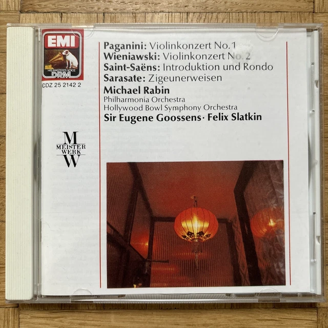 MICHAEL RABIN PAGANINI WIENIAWSKI SAINT-SAENS SLATKIN 1990 EMI CD ...