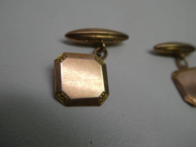ANTIQUE 9 CT Square Shield Gold Cufflinks Estate £188.03 - PicClick UK