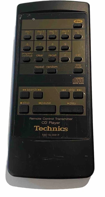 TECHNICS RAK-SL3001P CD Player Remote Control Transmitter OEM £18.26 - PicClick UK