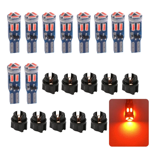 20PCS RED T5 LED Instrument Panel Dash Dashboard Gauge Light Bulb with ...