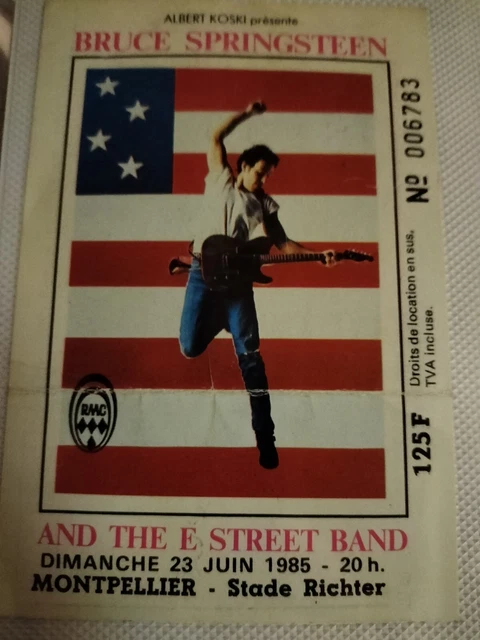 ANCIEN TICKET BILLET de concert Bruce Springsteen à Colombes en 1985 ...