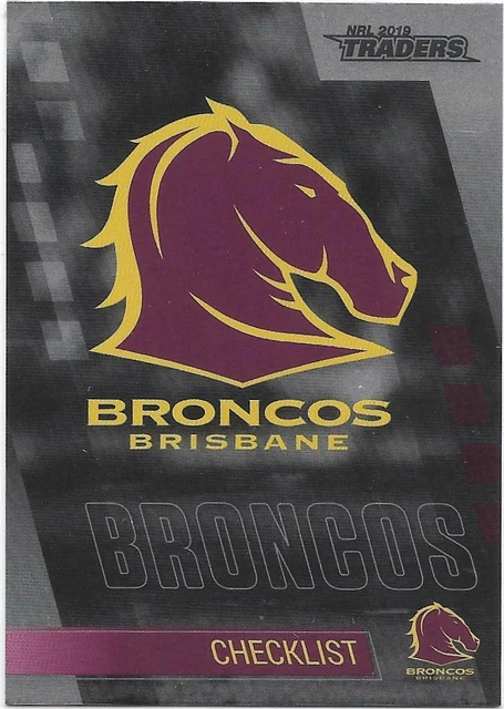 2019 NRL TRADERS Platinum Parallel Check List Logo (PS001) BRONCOS $10. ...