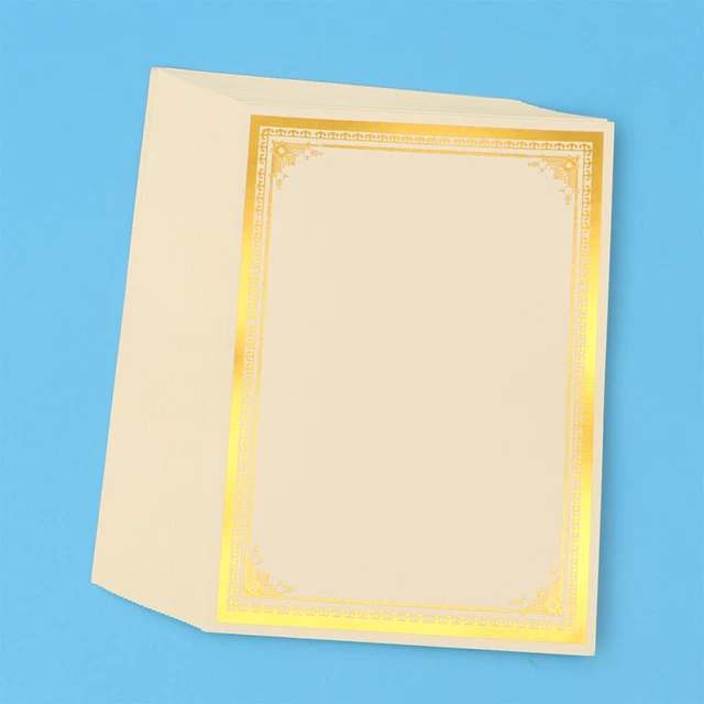 8 SHEETS CERTIFICATE Paper Gold Border Blank A4 Inner Page Pages £9.54 ...
