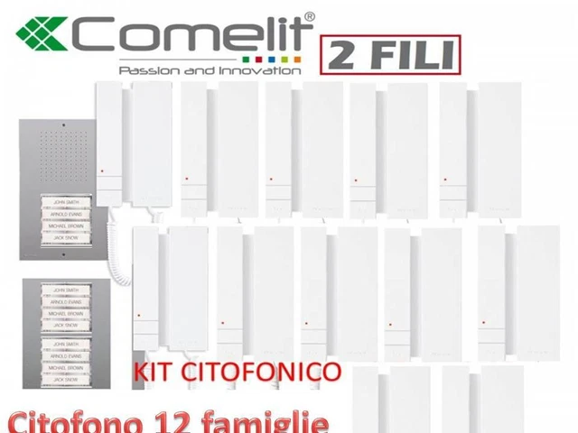 12 FAMILIES COMELIT 2 Wire Intercom Kit kca2061 12 Families Intercom ...