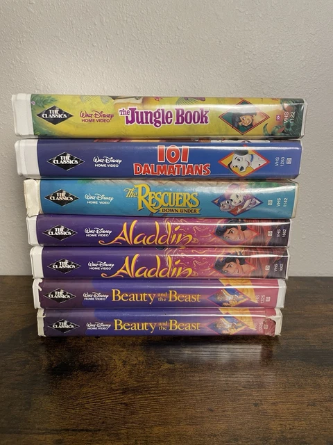 DISNEY VHS LOT Black Diamond Classics Jungle Book Aladdin Beauty Beast ...