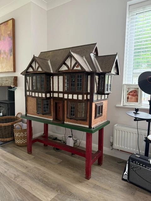 HAND-MADE 1950S DOLLS House, Large, On plinth, One Of A Kind. £31.91 ...