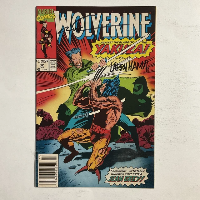 WOLVERINE 32 1990 signé par Marc Silvestri & Larry Hama kiosque à journaux Marvel FN EUR 14,69 ...