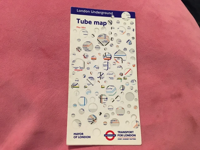 LONDON UNDERGROUND TUBE MAP May 2014 TFL Transport for London Railway ...