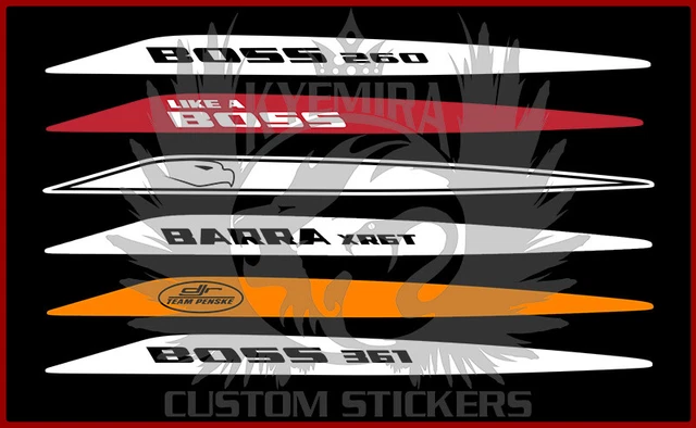 PAIR BA BF FPV XR8 GTP Bonnet Boss Barra Turbo 240 260 290 CUSTOM text ...