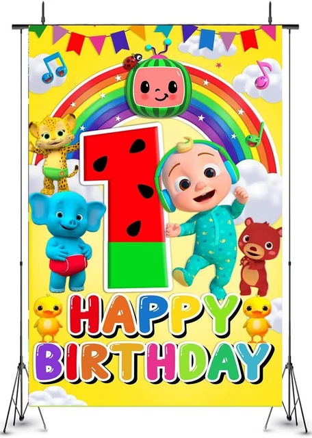 COCO-MELON BIRTHDAY PARTY Supplies 1st Birthday Backdrop,Cocomelon ...