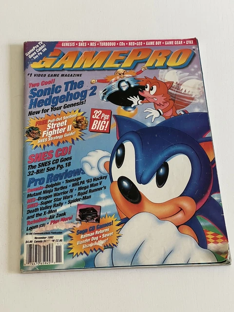 GAMEPRO MAGAZINE VOL 4 #11 Sonic Hedgehog 2 New for Your Genesis ...