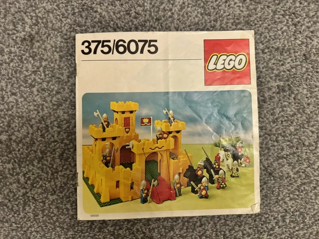 SELTEN VINTAGE LEGO Classic GELBE SCHLOSS 375/6075 Set BOX dünner ...