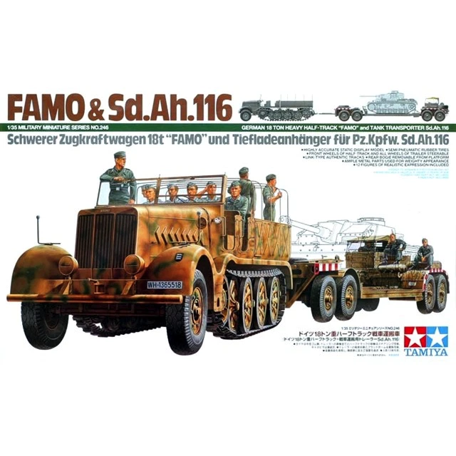 TAMIYA 35246 GERMAN 18 Ton Heavy Half-Track "Famo" & Tank Transporter 1 ...