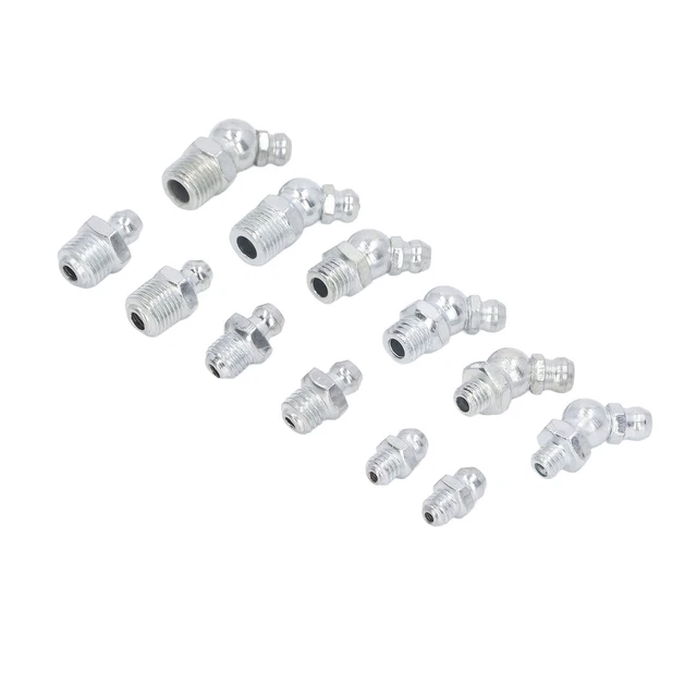130PCS HYDRAULIC GREASE Fitting 12 Types SAE Zerk Fitting Grease Nipple ...