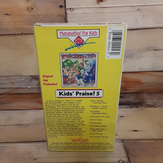 KIDS' PRAISE! 5 VHS VCR Tape Used Cartoon Maranatha For Kids RARE HTF ...