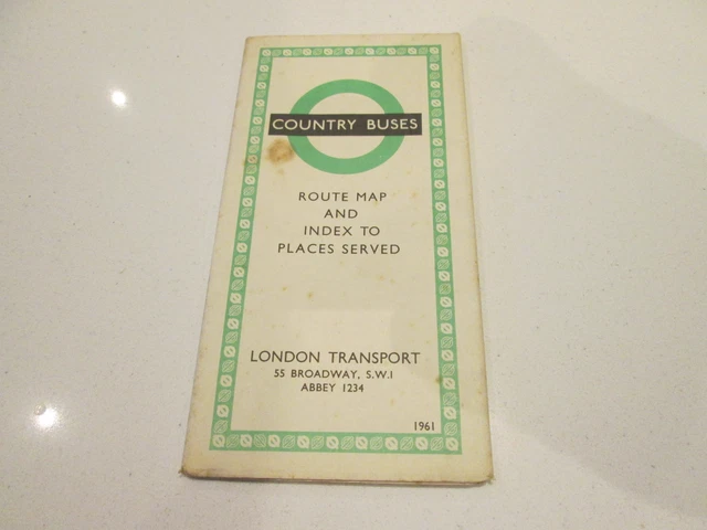 LONDON TRANSPORT COUNTRY Buses Route Map and Index to Places Served ...