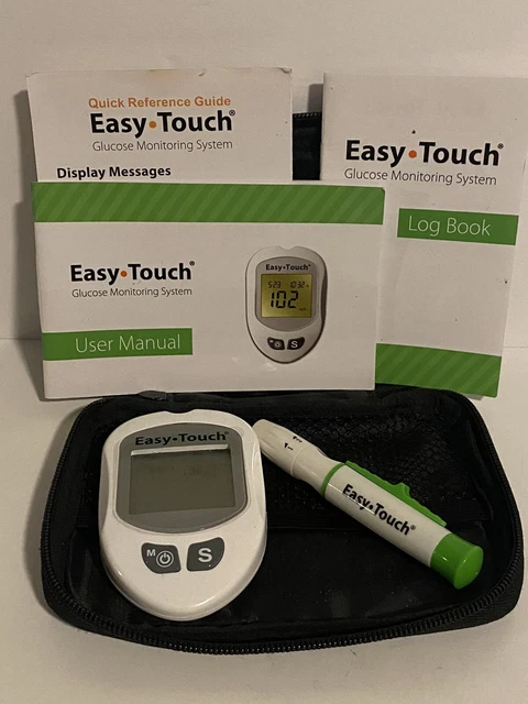 EASY TOUCH GLUCOSE Monitoring Meter System (L1) W/ Case And Lancet Pen ...