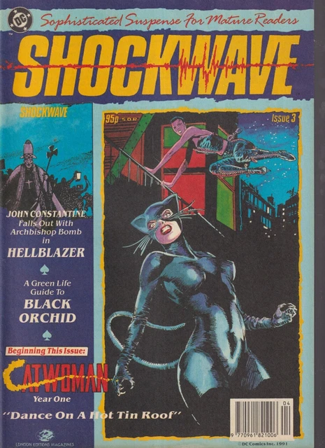 CATWOMAN COVER SHOCKWAVE Mature Comic #3 March 1991~Hellblazer~Black ...
