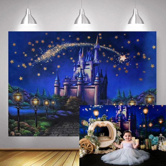 CASTLE FAIRY TALE Princess Photography Backdrop Blue Starry Sky Newborn ...