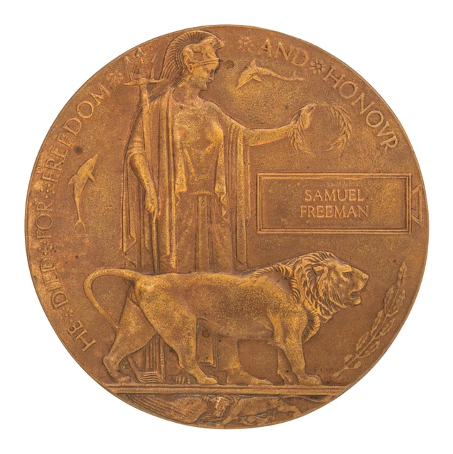 WW1 MEMORIAL PLAQUE Samuel Freeman Original £132.01 - PicClick UK