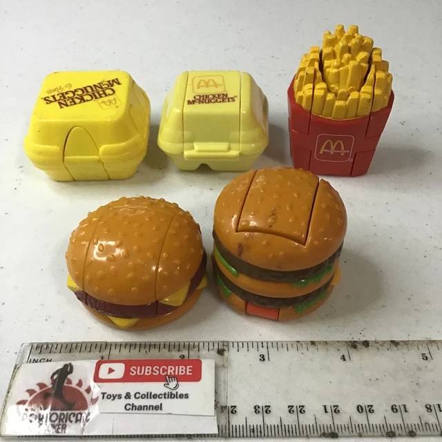 VTG 1987 MCDONALDS French Fries Transformer & 1990 Happy Meal Box Toy ...