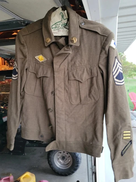WWII 1940&S US Army Master Sergent Uniform Jacket, Ruptured Duck Patch ...