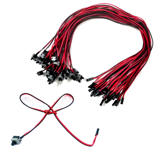 10* COMPUTER MOTHERBOARD Power Cable Switch On/Off/Reset Button ...