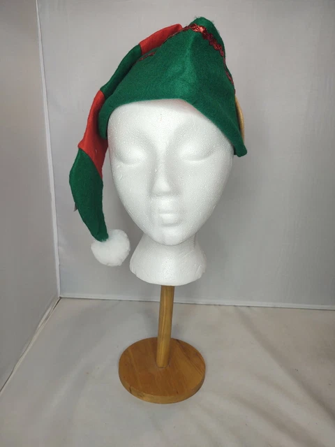 ELF EARS GREEN Hat Christmas Costume Holiday Decor Adult Size £17.88 ...