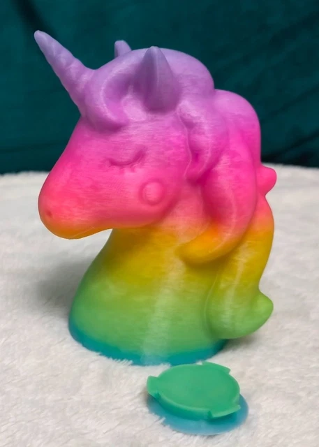 UNICORN COIN BANK Rainbow Figurine Piggybank Glows in the dark EUR 20 ...