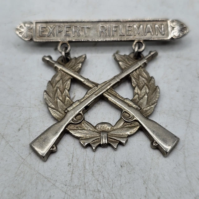 ORIGINAL WW2 US Army & USMC Expert Rifleman Marksmanship Badge (pinback ...
