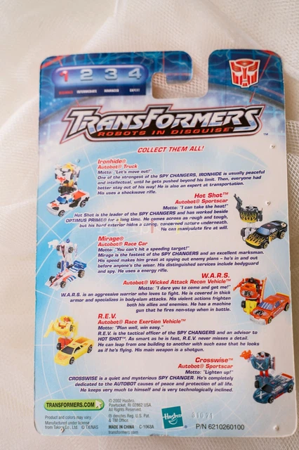 HASBRO TRANSFORMERS ROBOTS in Disguise RID Spychanger Hot Shot clear ...
