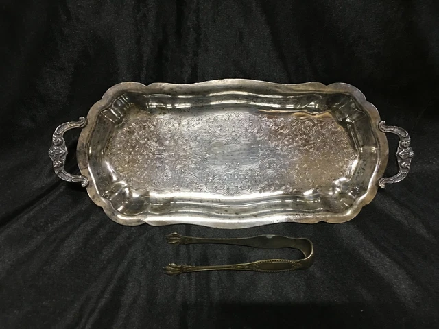 ANCIEN PLAT À anses Argent plaqué/métal argenté VINERS of Sheffield Art ...