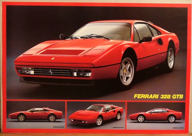 (PRL) 1986 FERRARI 328 Gtb Gts Auto Storica Car Vintage Affiche Print ...