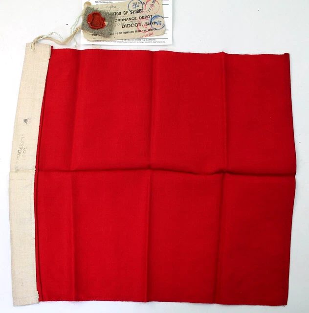 BRITISH ARMY WW2 1940 DATED RAILWAY RED SIGNAL FLAG 3' x 2' (AUC) £19. ...