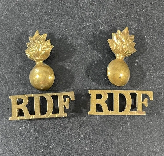 WW1 BRITISH ARMY Royal Dublin Fusiliers Uniform Shoulder Title Badges ...