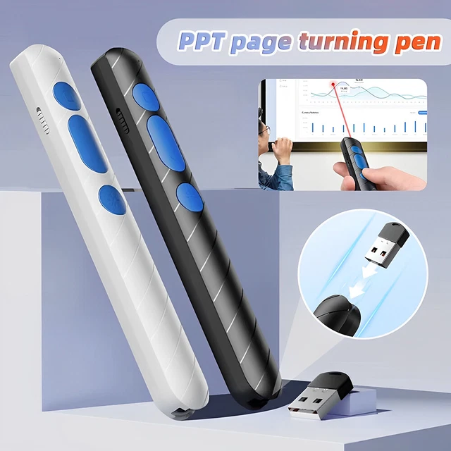 POWERPOINT PRESENTATION REMOTE Wireless USB PPT Presenter Laser Pointer ...