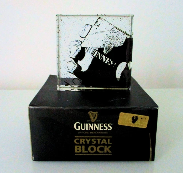 GUINNESS CRYSTAL BLOCK, Paper Weight. Boxed. Excellent Condition. £5.45 ...