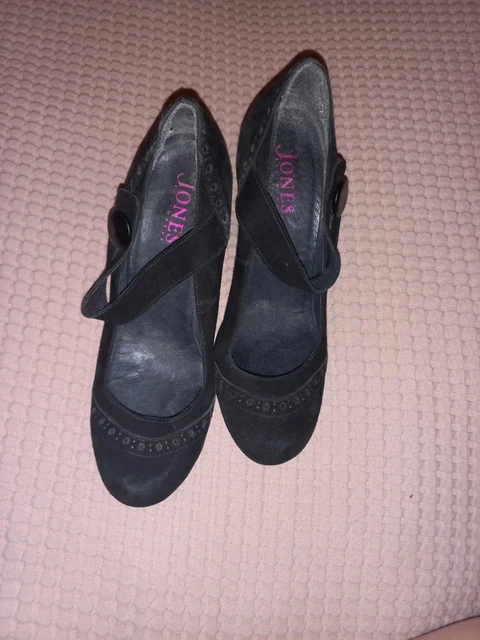 JONES BOOTMAKER BLACK Suede Mary Jane Block Heel 5 38 £5.42 - PicClick UK
