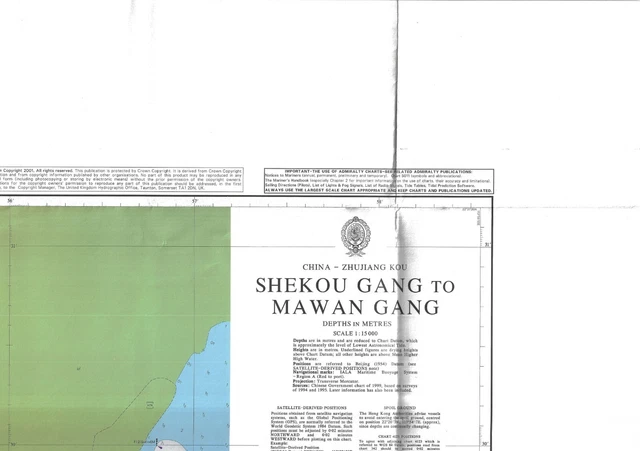 CARTE MARINE ADMIRALTY 342 De Zhujiang Kou Shekou Gang À Mawan Gang EUR ...