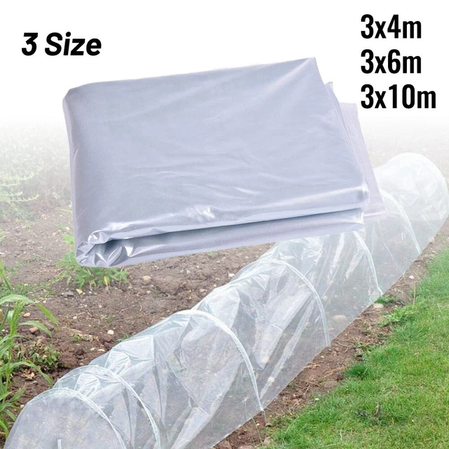 POLLYTUNNEL SHEETING GREENHOUSE Clear Plastic Film Foil Cover VARIOUS ...