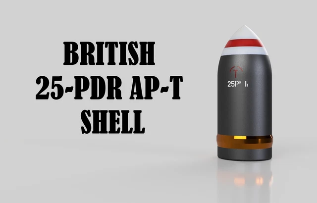WW2 BRITISH 25-PDR AP-T Artillery Shell plastic replica £29.99 ...