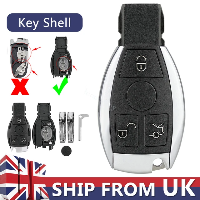 3 BUTTON KEY Fob Case Shell for Mercedes Benz A B Class W203 W204 W205 ...