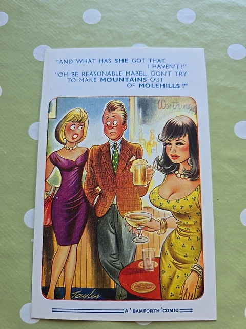 VINTAGE SAUCY SEASIDE Comic Postcard Bamforth Black Triangle No 1862 By ...