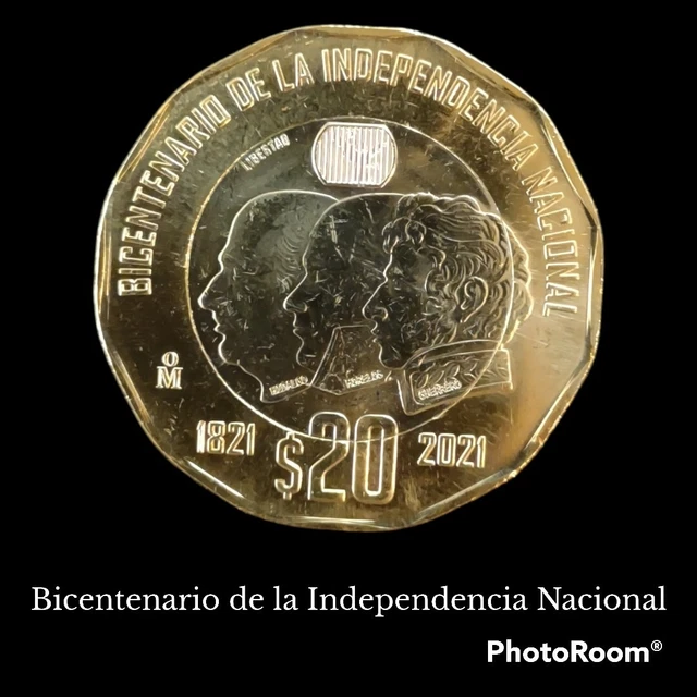 5 MONEDAS DE 20 Pesos Bicentenario Independencia Unc Lot Of 5 Mexican ...