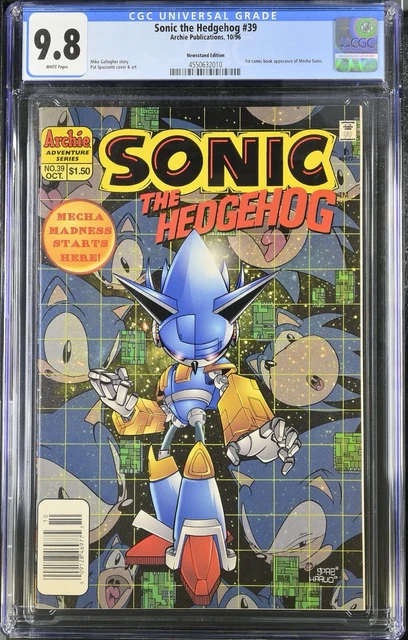SONIC THE HEDGEHOG #39 CGC 9.8 NEWSSTAND 1st Mecha Sonic Archie Comics ...