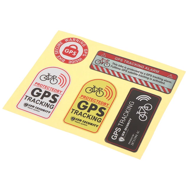 GPS TRACKING ALARM Sticker Reflective Bicycle Warning Sticker Anti ...