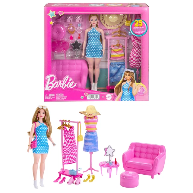 BARBIE COFFRET SÉANCE D’Essayage avec Poupée Mannequin, Vêtements, Accessoires D EUR 38,20 ...